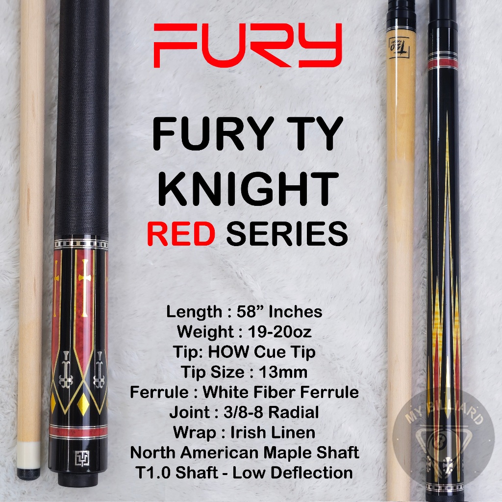 Jual Fury TY Knight Red Series Cue Stick 13mm Billiard - Uniloc Joint ...