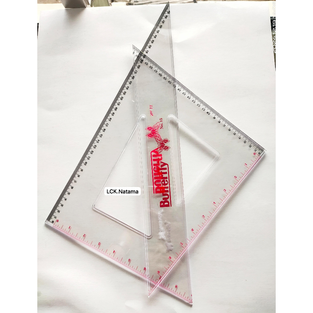 Jual Butterfly Penggaris Segitiga 1 Set NO.15 ruler Triangle | Shopee ...