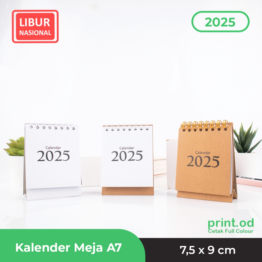 Jual Calender Meja 2025 - Ukuran A7 - Kraft/Hitam/Putih | Kalender Meja ...
