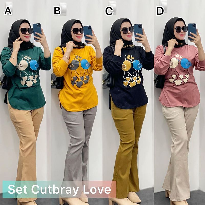 Jual Set Cutbray Love By Newbrand (READY) | Shopee Indonesia