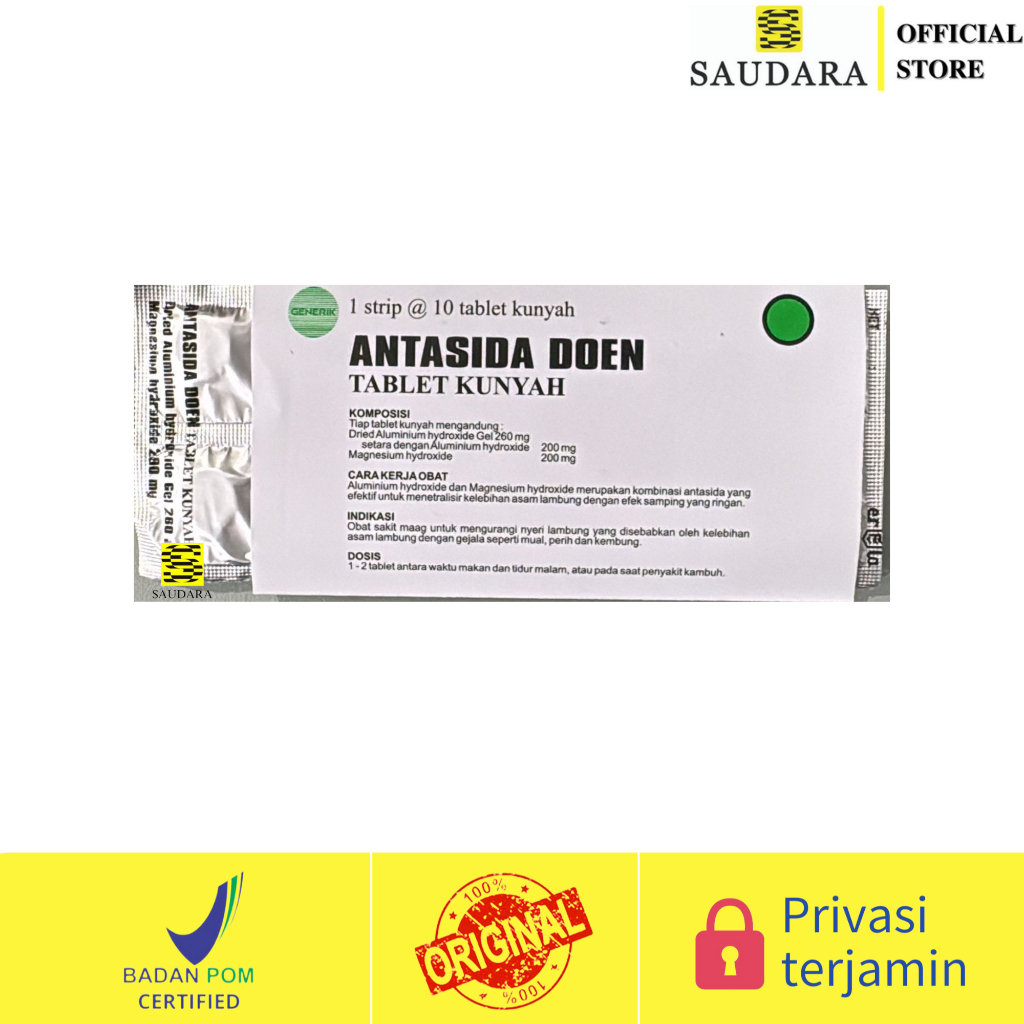 Jual Antasida Doen - 1 Strip, Isi 10 tablet | Shopee Indonesia