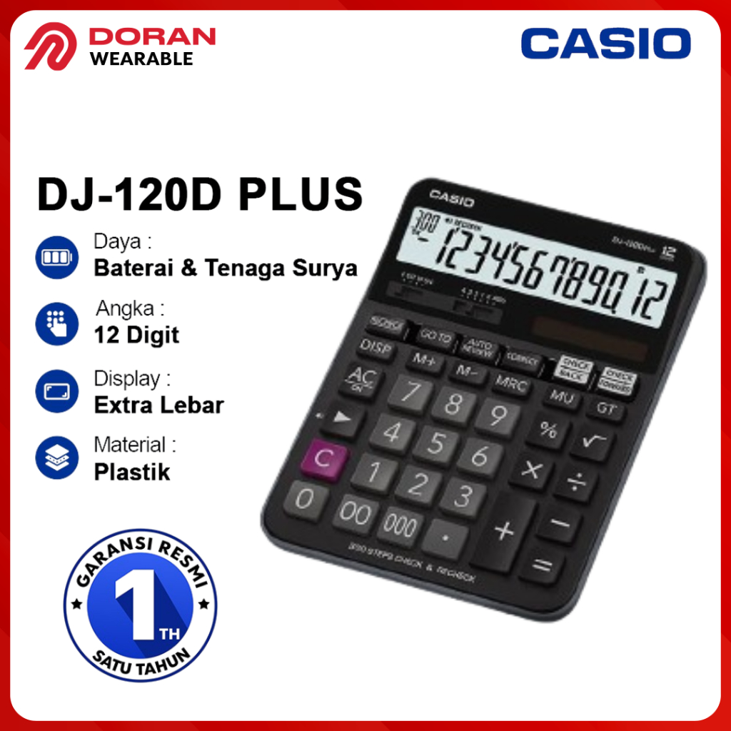Jual Kalkulator CASIO DJ-120D Plus | CASIO DJ120DPlus | Calculator CASIO DJ-120D Plus 12 Digits ...