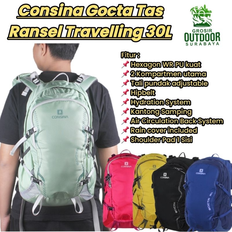 Jual Tas Daypack Consina Gocta 30L free raincover | Shopee Indonesia