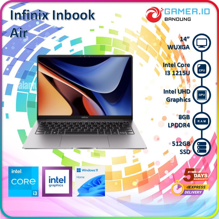 Jual INFINIX INBOOK AIR I3 1215U 8GB 512GB 14" WUXGA IPS | Shopee Indonesia