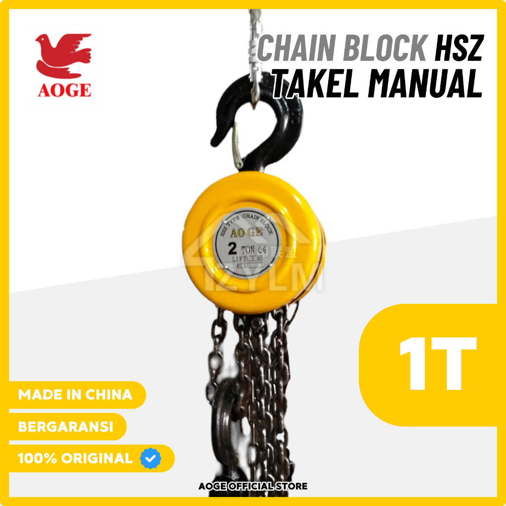 Jual AOGE Chain Block TYPE HSZ 1 Ton - Takel Katrol Manual | Shopee ...