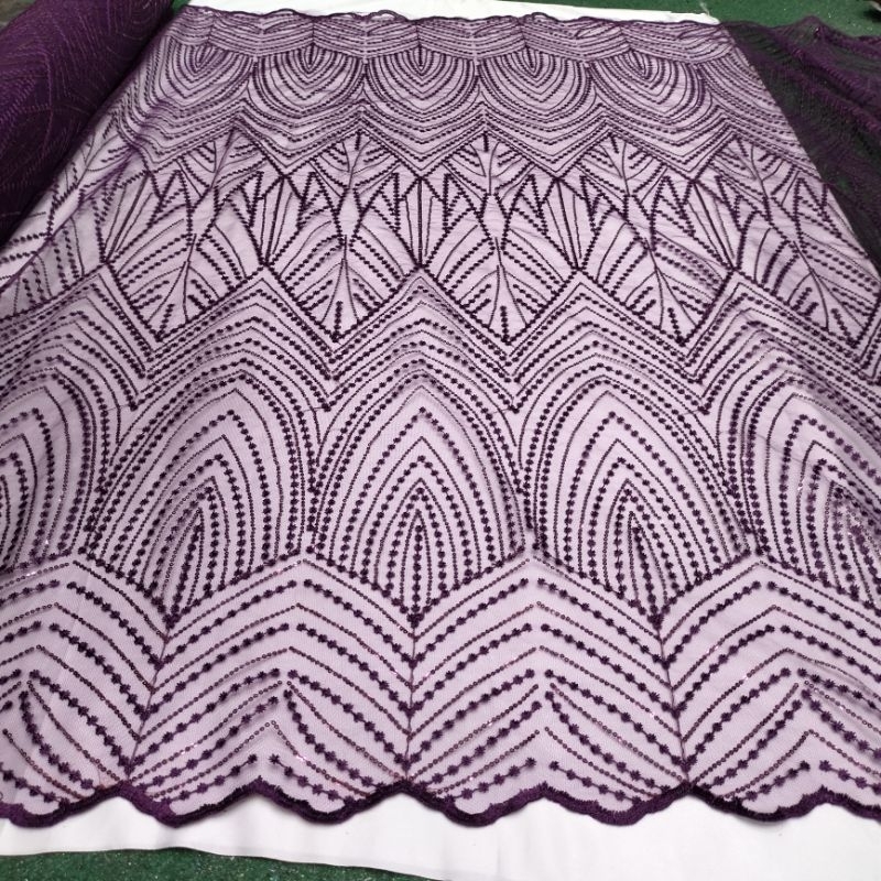 Jual Promo bahan kain tile lace full full spangle / tile piramid payet ...