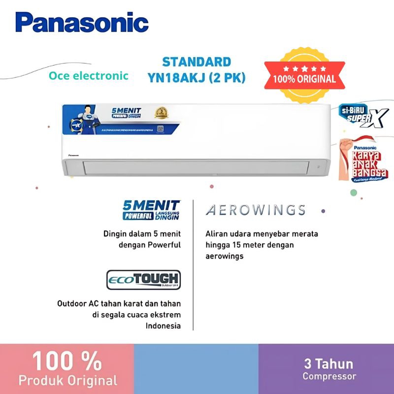 Jual AC PANASONIC CS-YN18AKJ 2 PK FREON R32 (GARANSI RESMI) | Shopee Indonesia