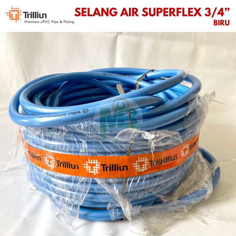 Jual TRILLIUN Selang Air Superflex 3/4” Eceran Harga Per Meter Warna BIRU | Shopee Indonesia