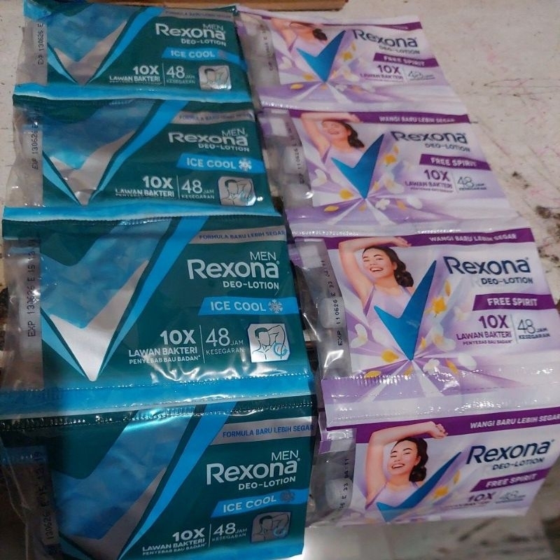 Jual Rexona Deo-Lotion Renceng isi 12 sachet - Men Ice Cool Woman Free ...