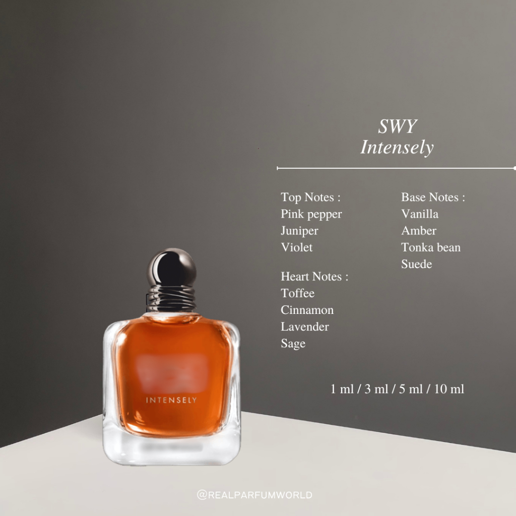 Jual REAL PARFUM WORLD - Decant Parfum SWY Intensely for Men | Shopee ...