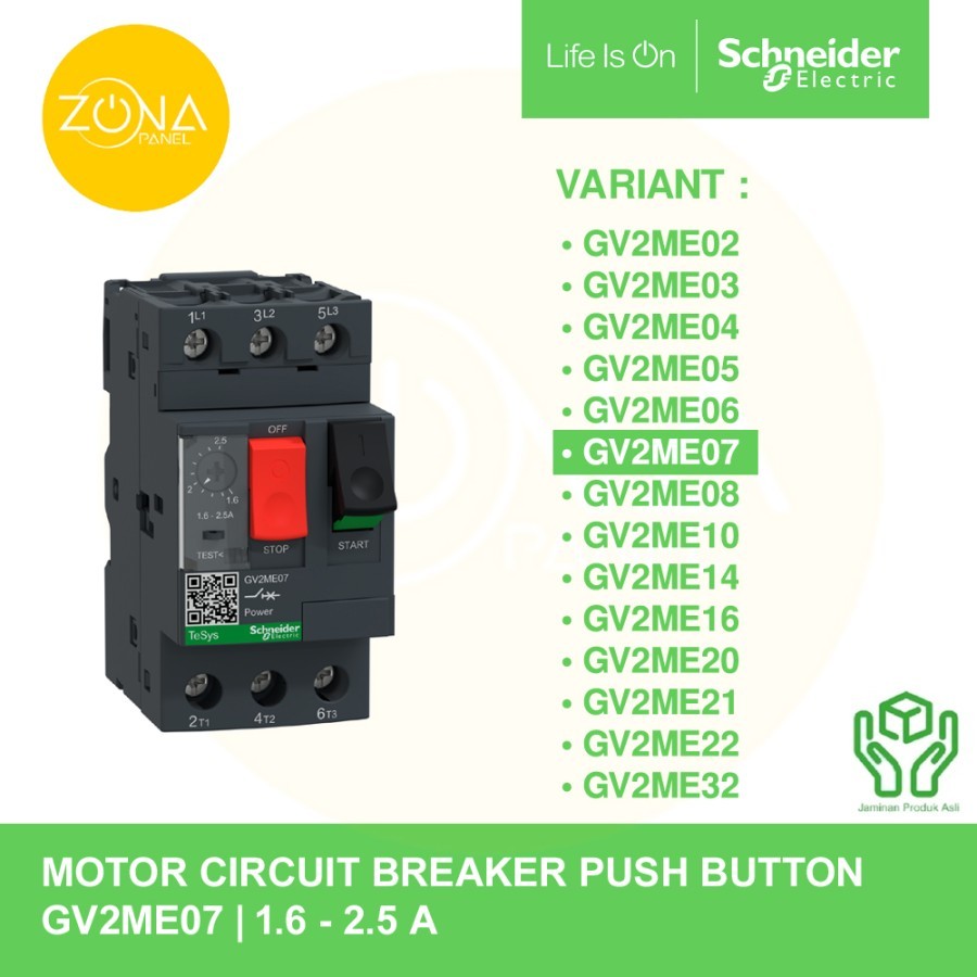 Jual MOTOR CIRCUIT BREAKER SCHNEIDER GV2ME07 1.6-2.5A | Shopee Indonesia