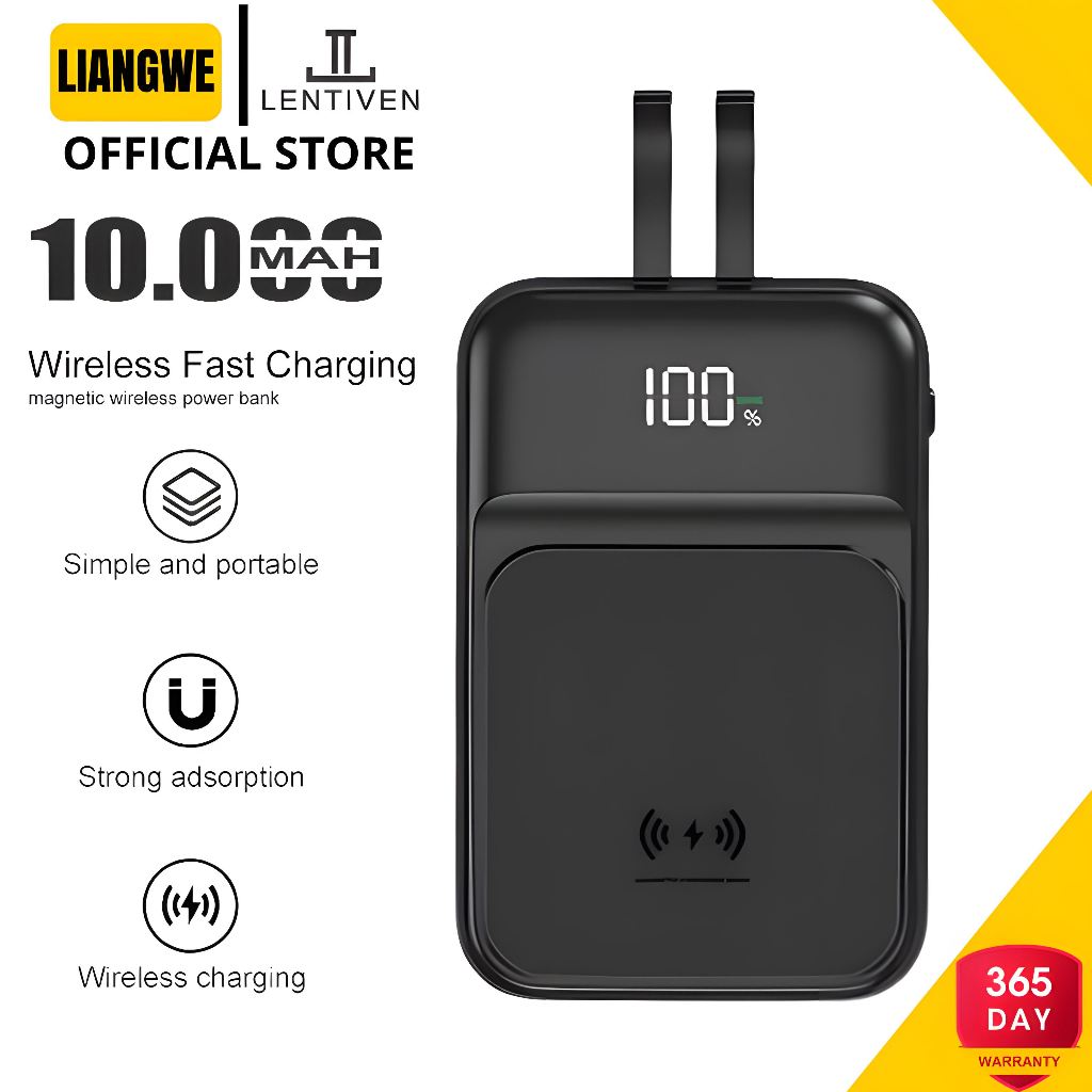Jual LIANGWE LENTIVEN Wireless Powerbank 10000Mah Magnetic Magsafe 20W ...