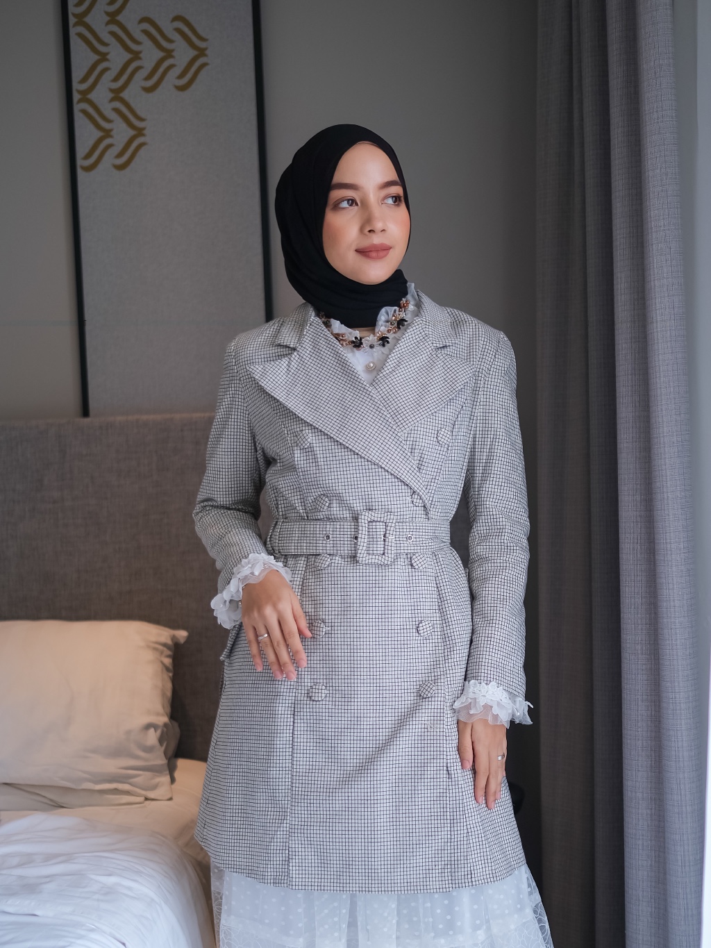 Jual Rudeya Blazer Adeeva Blazer Wanita Top Korean Vintage | Shopee ...