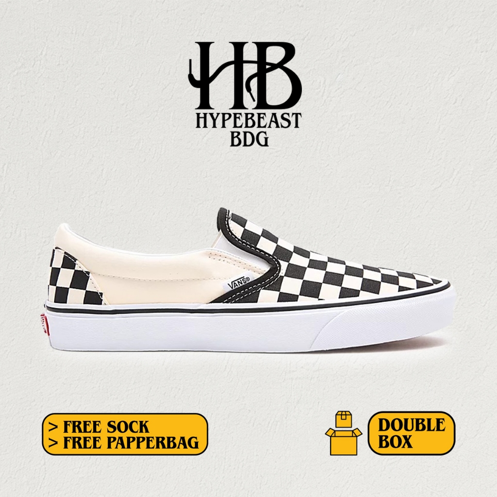 Jual Hypebeast Vans Slip On Classics Checkerboard Black/White | Shopee ...