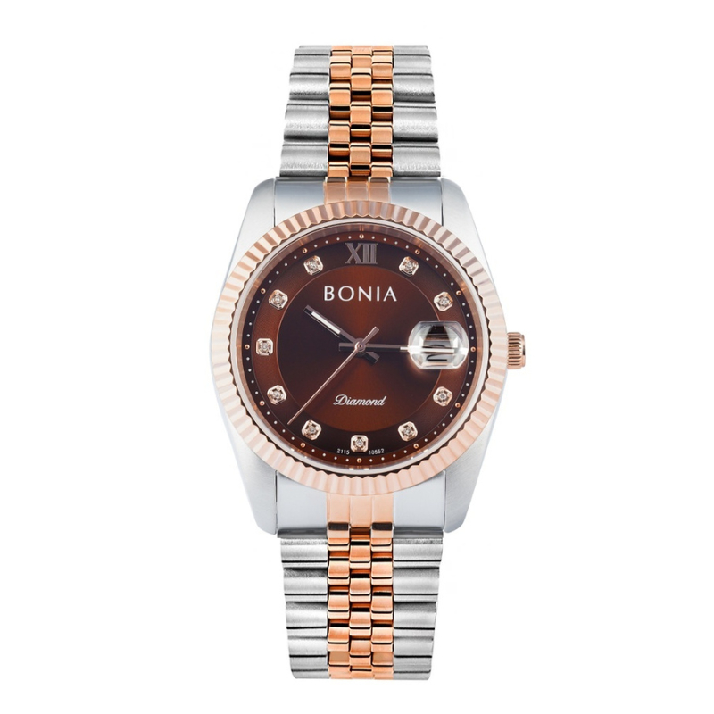 Jual Jam Tangan Pria Bonia Noble Brown Dial Stainless Steel Analog ...