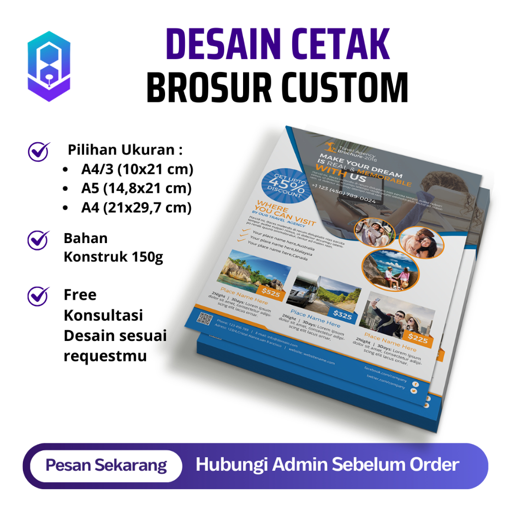 Jual Desain Cetak Brosur Minimal Order 1 Rim / 500 Lembar | Free Desain ...