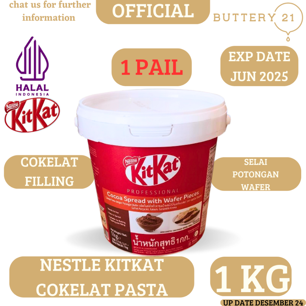 Jual NESTLE KITKAT COKELAT PASTA 1 KG/KIT KAT FILLING/COKELAT POTONGAN ...