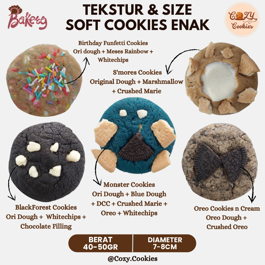 Jual Cozy.Cookies - Soft Baked Cookies New Varian Min. 4pcs Murah Enak ...