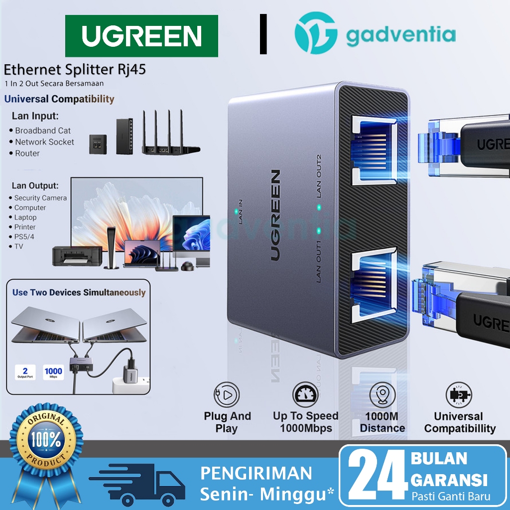 Jual UGREEN Ethernet Adapter Internet Modem Router Network LAN RJ45 1 ...
