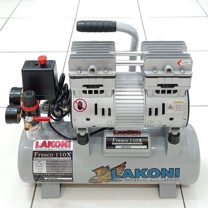 Jual LAKONI Fresco 110X Kompresor Udara Silent Tanpa Oli 1HP | Shopee ...