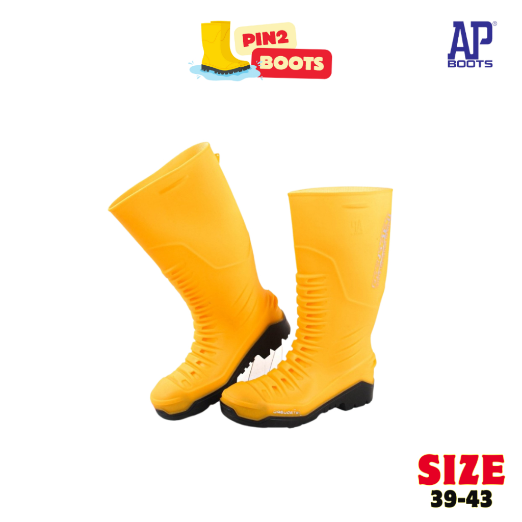 Jual Sepatu boots safety tinggi proyek konstruksi kuning AP boots ...