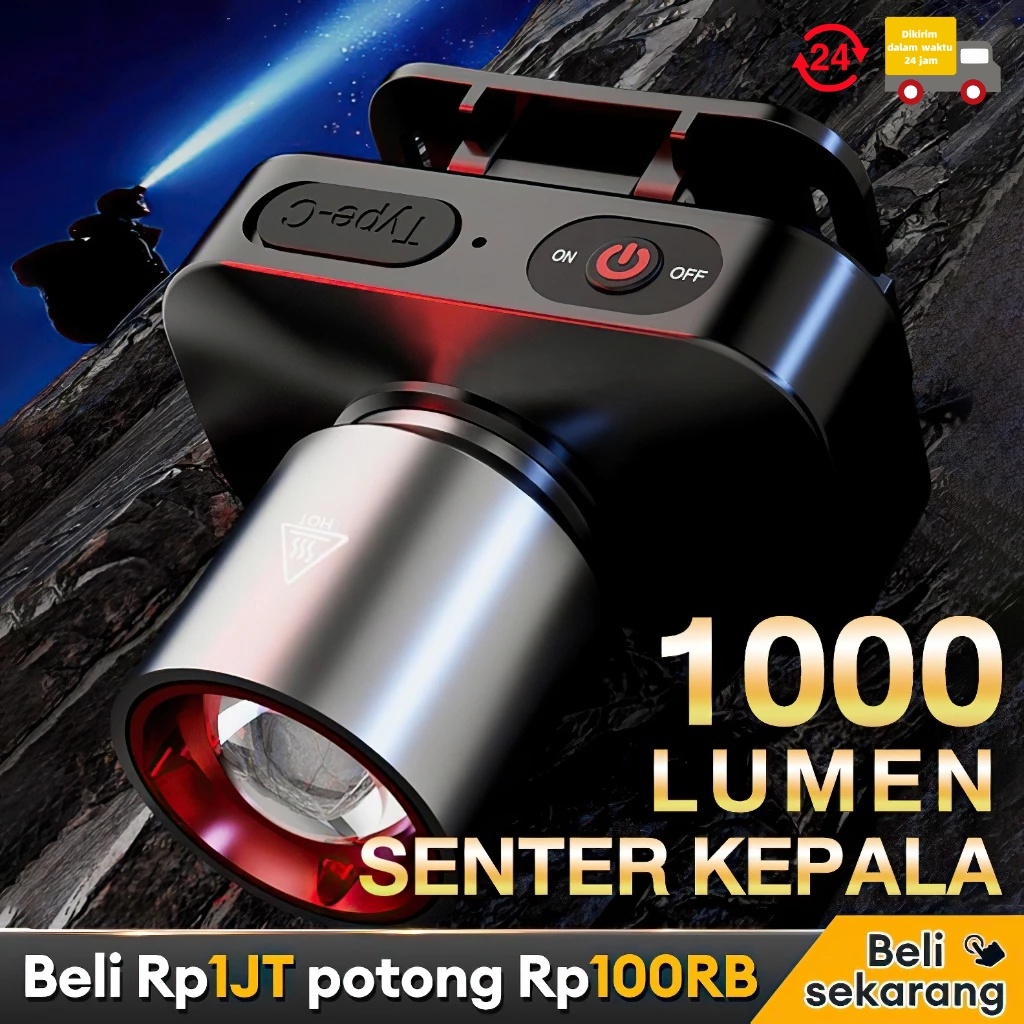 Jual 【Anbolt-Toko bendera】Senter Kepala Cahaya Maksimal Plus ...
