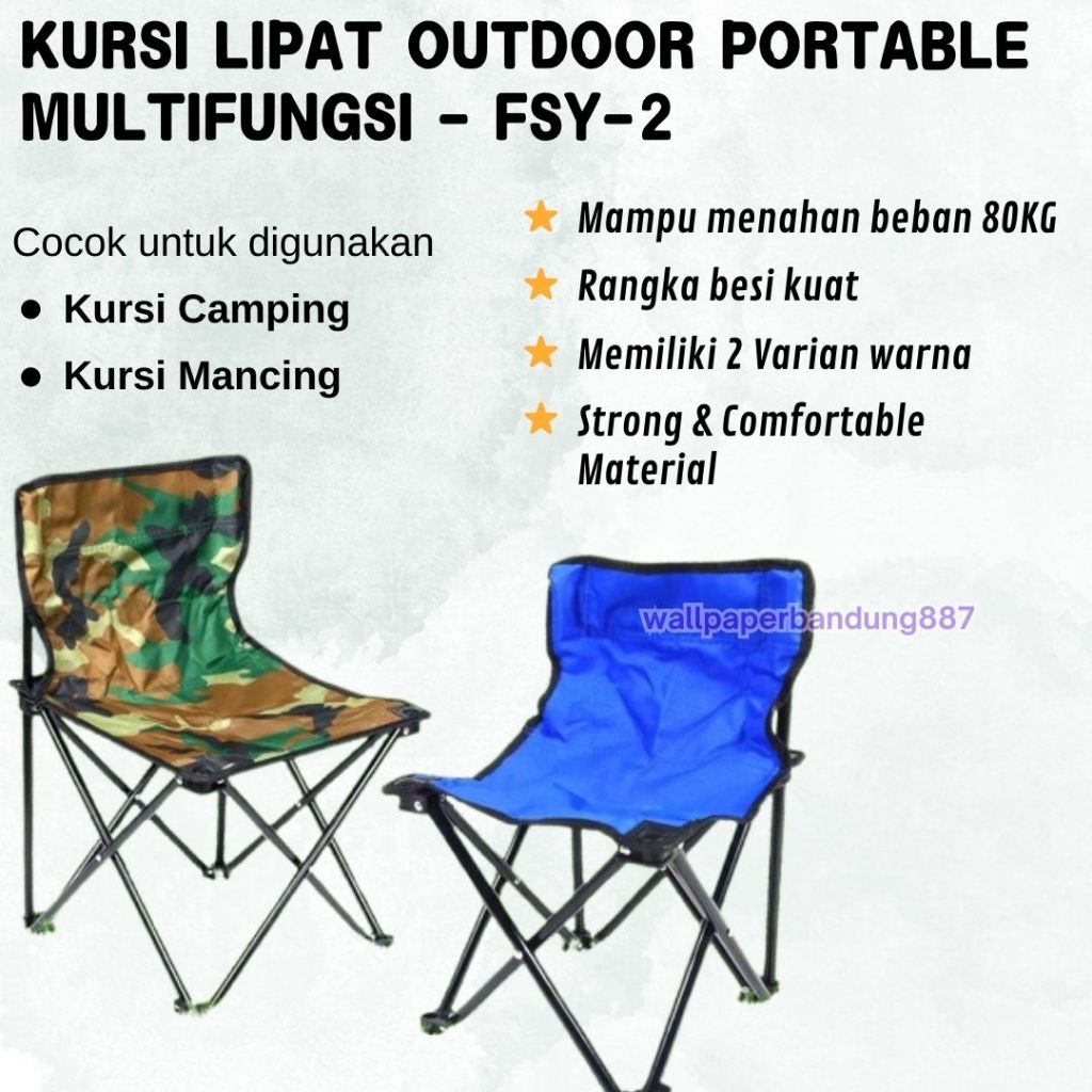 Jual Kursi Lipat Outdoor FSY-2 Kursi Camping Kursi Mancing Bangku Lipat ...