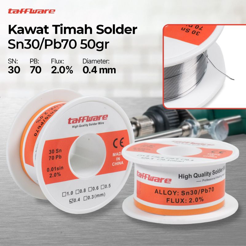 Jual Kawat Timah Solder Sn 30/Pb 70 50 gr 0.4mm 100℅ORI | Shopee Indonesia