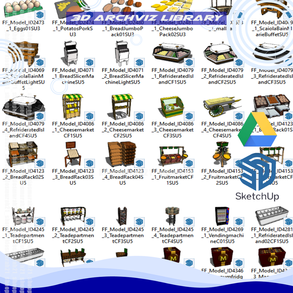 Jual 80 Minimarket Equipment Sketchup Model Asset Library | Shopee ...