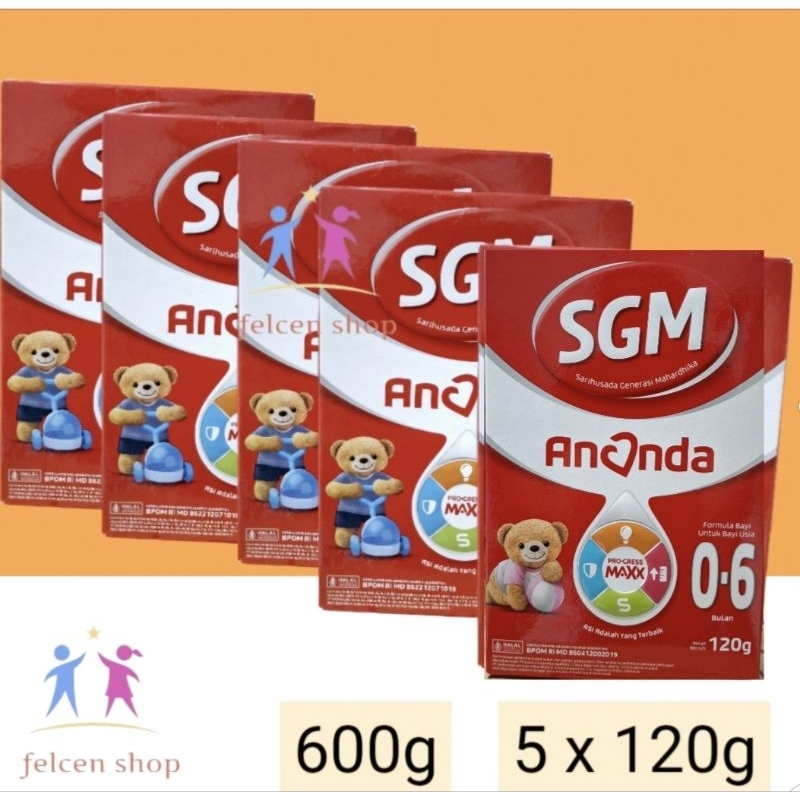 Jual Susu SGM Ananda 0 6 bulan 120g x5 (600gr) | Shopee Indonesia