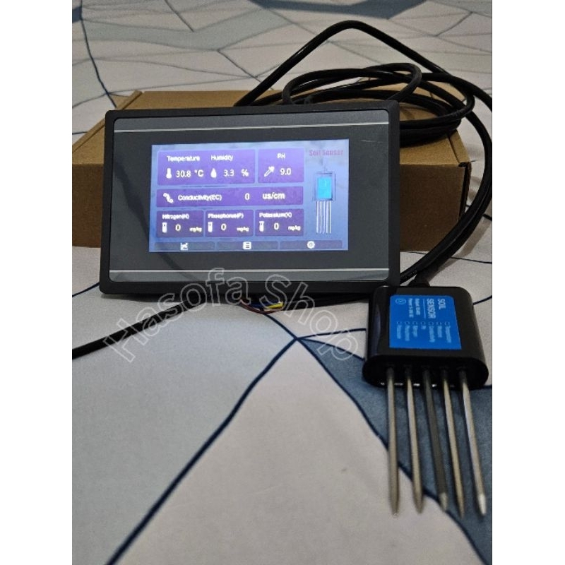 Jual Soil Sensor 5 Pin Probe RS485 NPKPHCTH-S (7 in 1) Lengkap dengan HMI (Display Digital ...