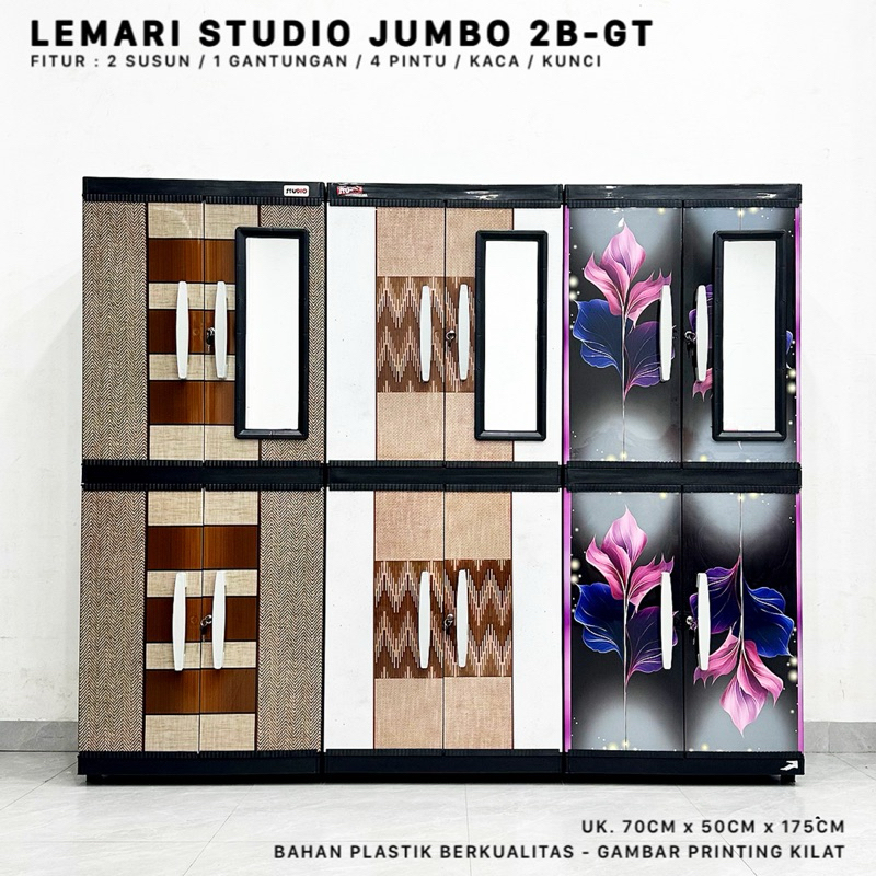 Jual LEMARI PAKAIAN 2 PINTU JUMBO SUSUN DAN GANTUNG DILENGKAPI KACA ...