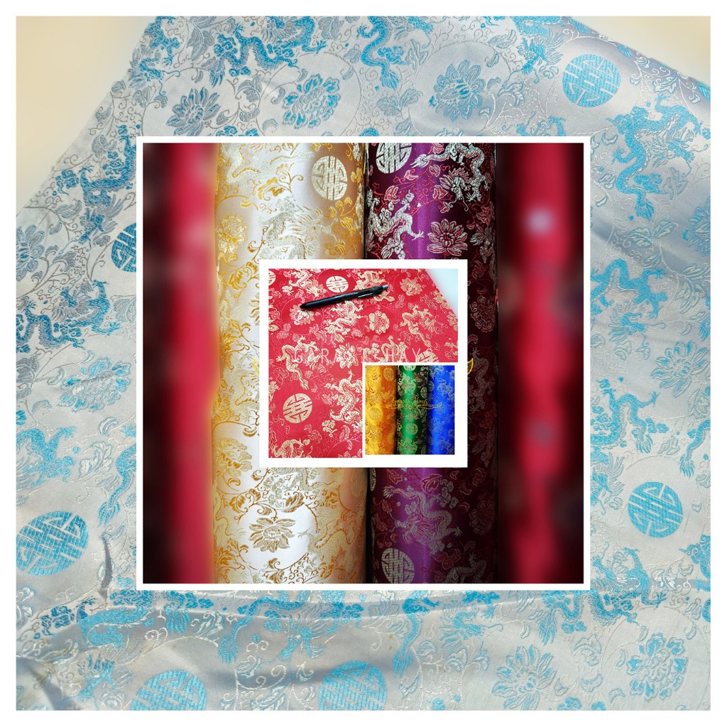 Jual Kain Cheongsam Jibao China Shanghai Lebar 90cm Dragon Liong Coin ...