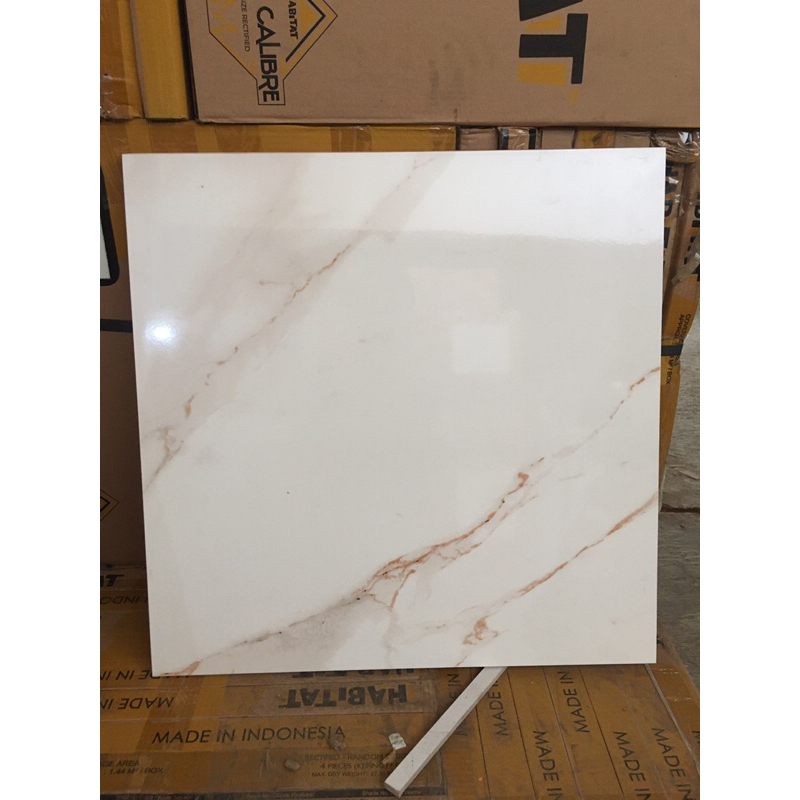Jual keramik 60x60 lantai dinding gold motif carara calcata cutting marmer granit putih cream ...
