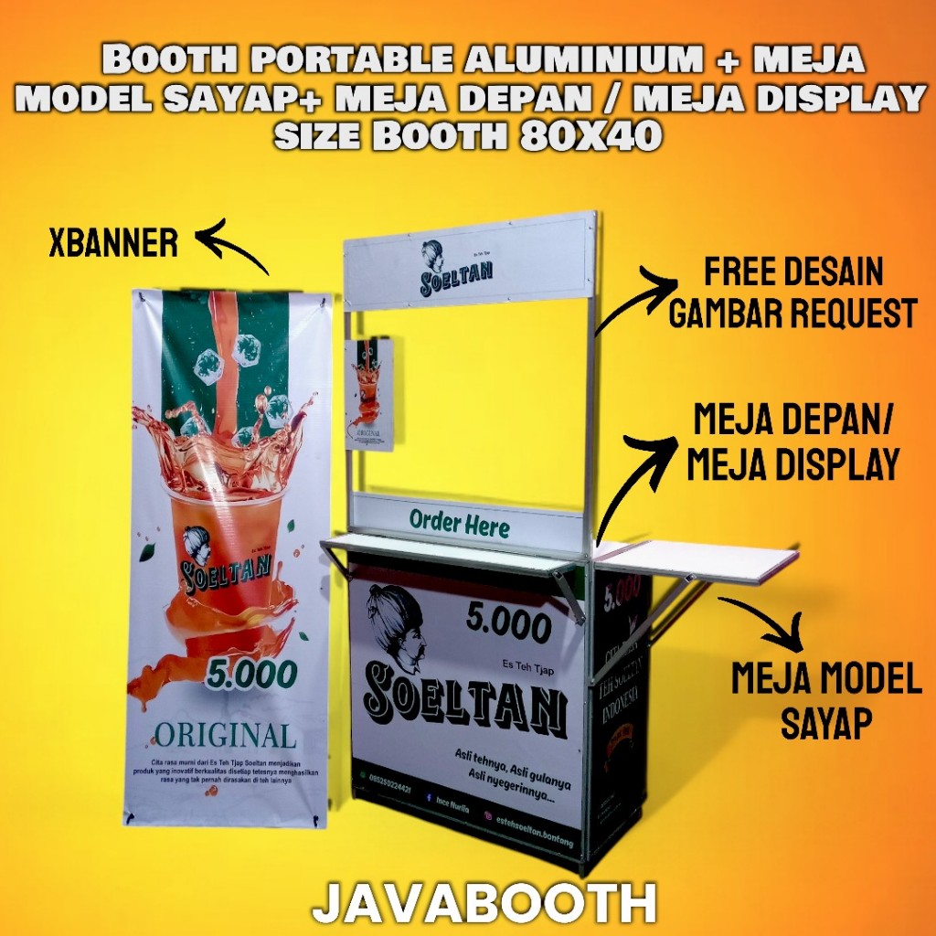 Jual Booth Portable / Gerobak Lipat / Pakai Meja Display (Alumunium ...