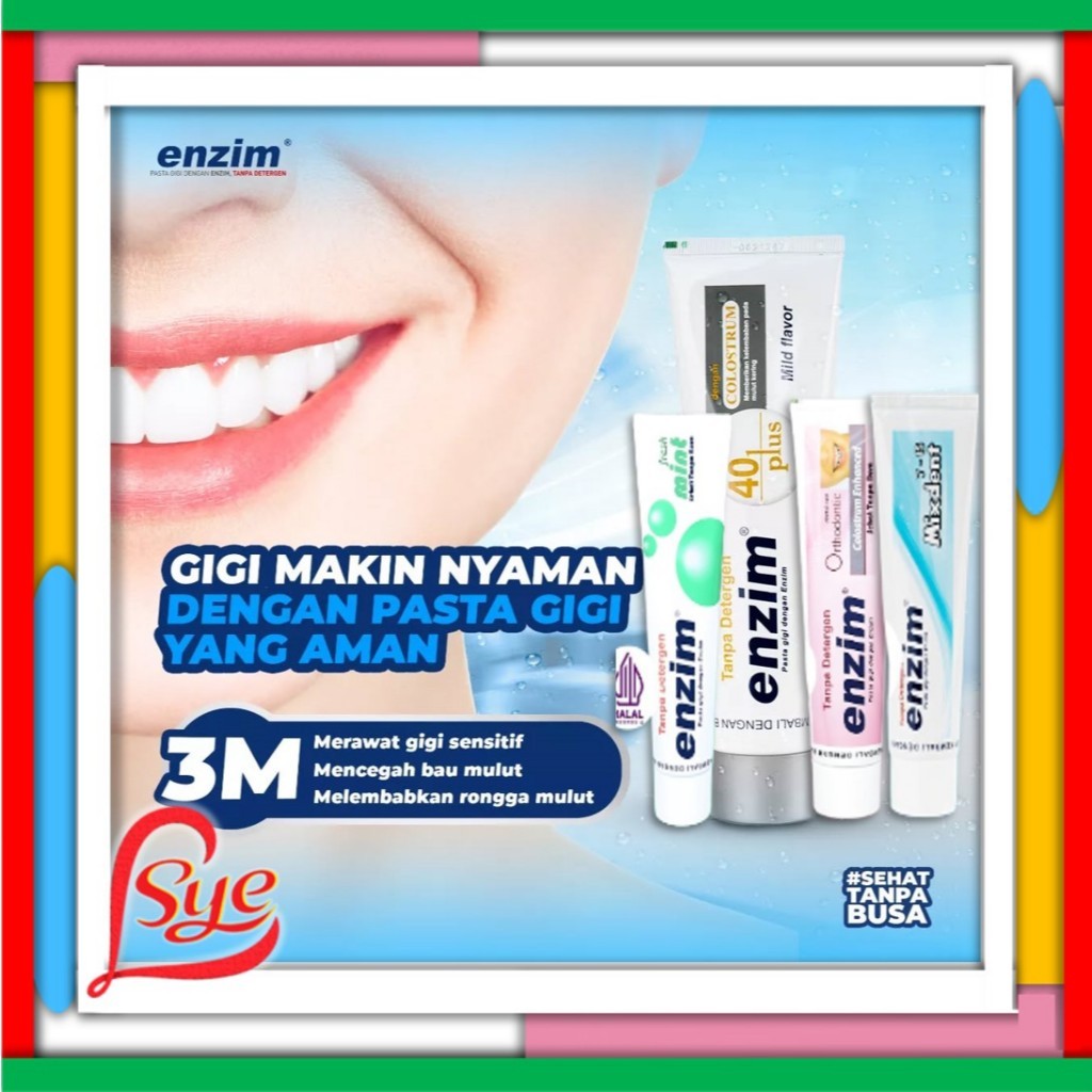 Jual Enzim Pasta Gigi Sensitif 63gr - Fresh Mint - Mild - 40 Plus ...