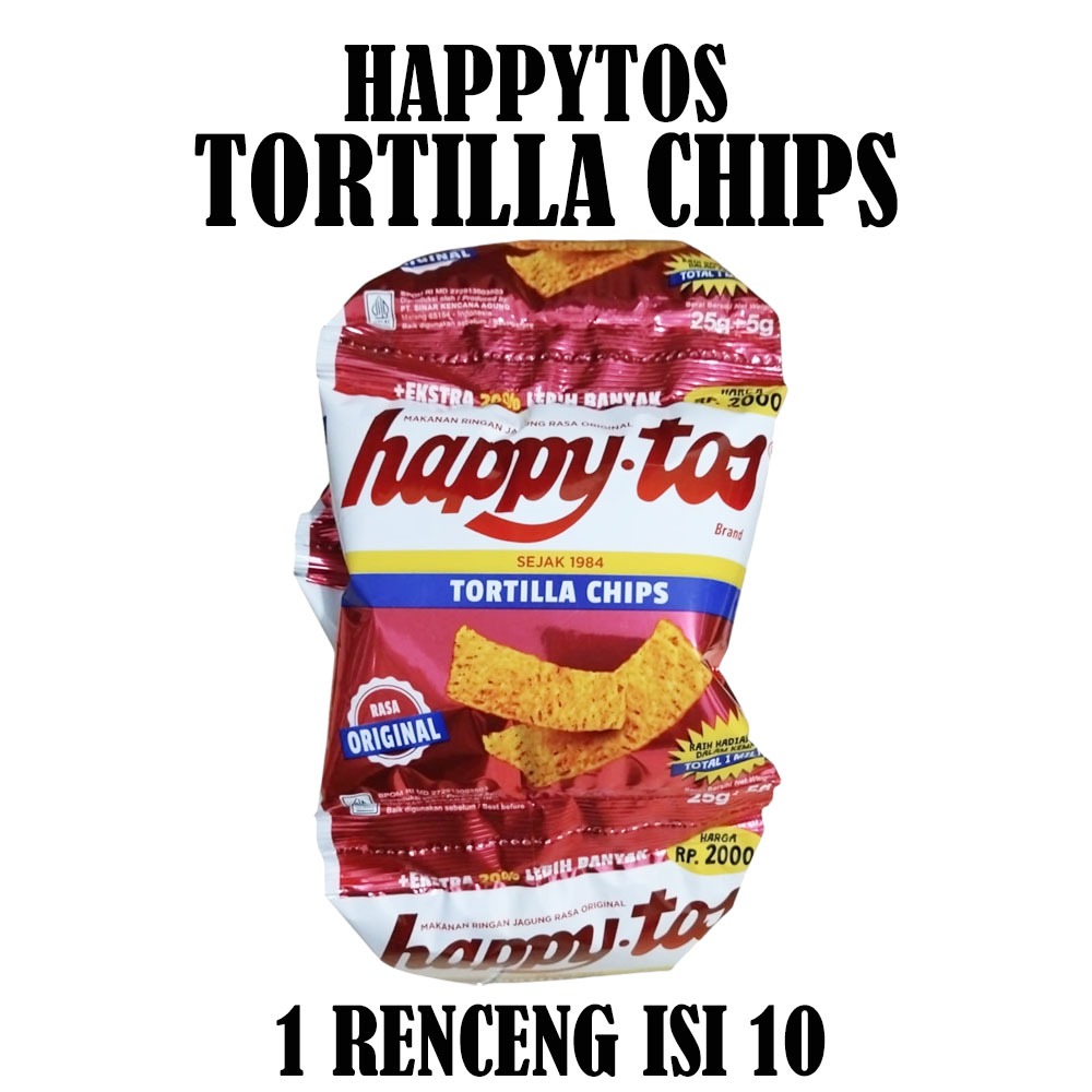 Jual HAPPYTOS TORTILLA CHIPS HAPPY TOS RENCENG ISI 10 | Shopee Indonesia