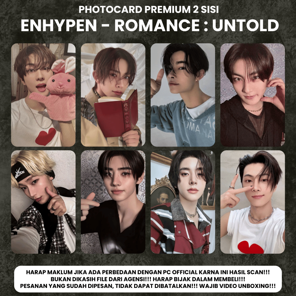Jual [ENH] UNOFFICIAL PHOTOCARD ENHYPEN ROMANCE UNTOLD | Shopee Indonesia