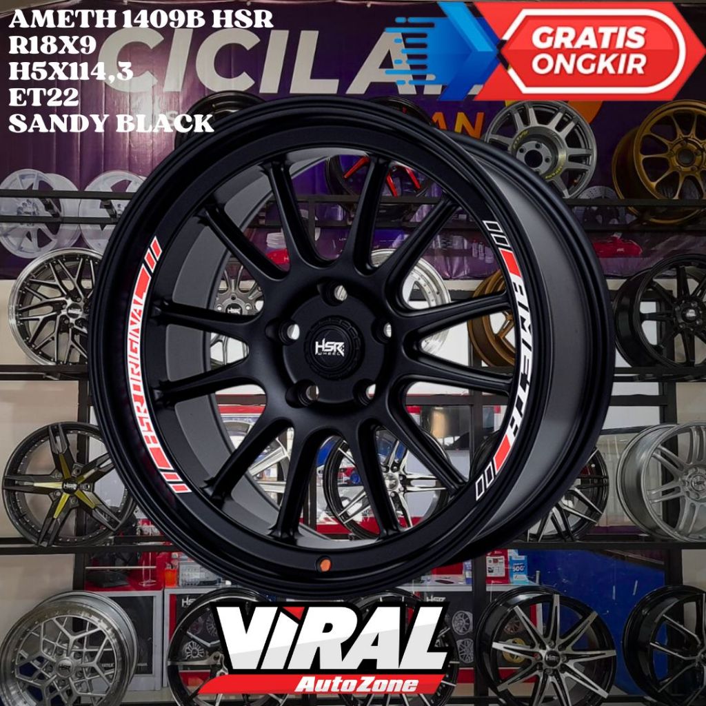 Jual Velg Mobil Ring 18 HSR AMETH R18 LEBAR 9 LOBANG 5 PCD 114,3 ET22 ...