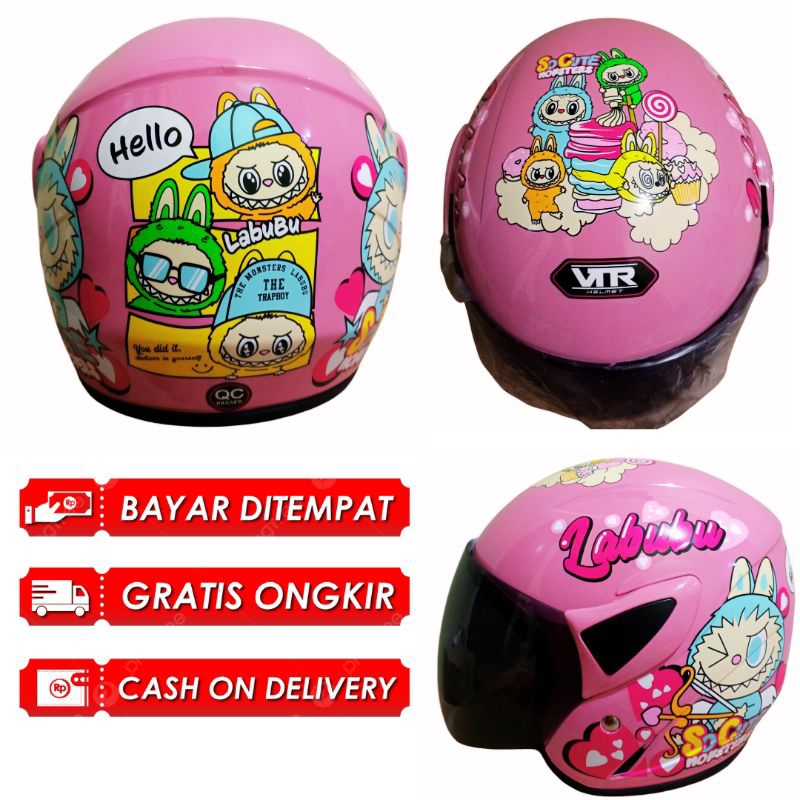 Jual HELM ANAK JUNIOR KARAKTER LABUBU USIA 4 5 6 7 8 9 TAHUN TK/SD ...