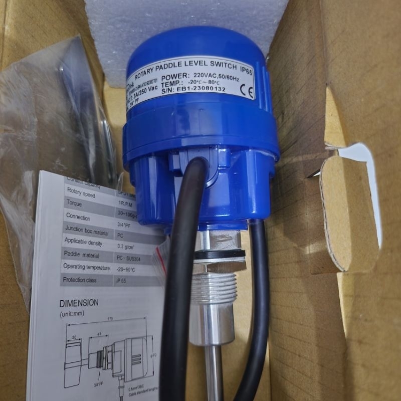 Jual ROTARY PADDLE LEVEL SWITCH FINETEK SE290BCRF TYPE SABIT | Shopee ...