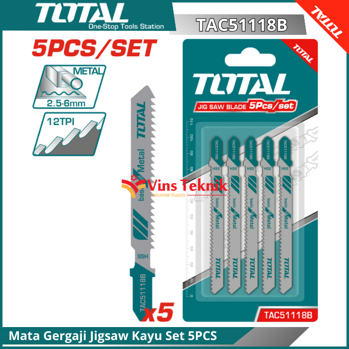 Jual Jig Saw Blade For Metal Mata Gergaji Jigsaw Besi Set TOTAL ...