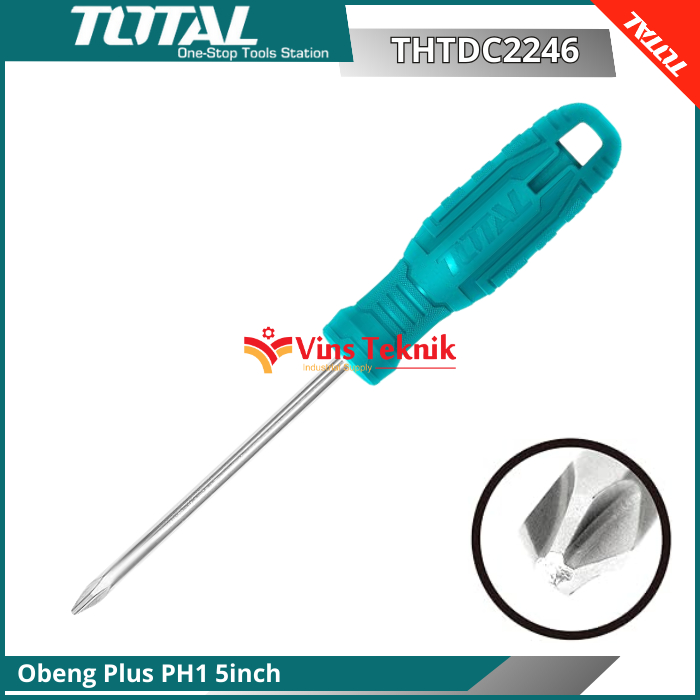 Jual TOTAL Phillips Screwdriver Obeng Plus PH1 5inch THTDC2246 | Shopee ...