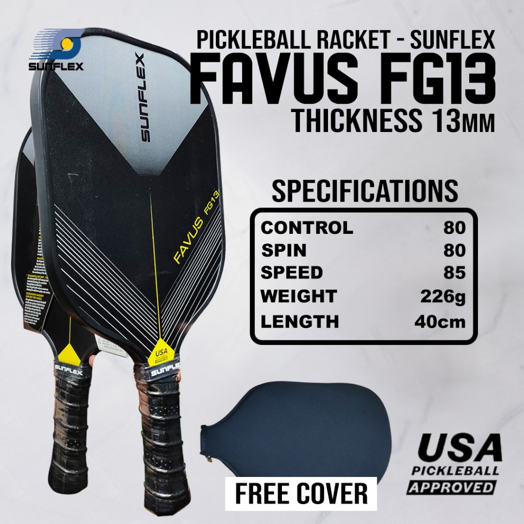 Jual Raket Bat Pickleball Paddle Racket Pickleball Sunflex Favus FG13 Free Cover Raket Bat ...