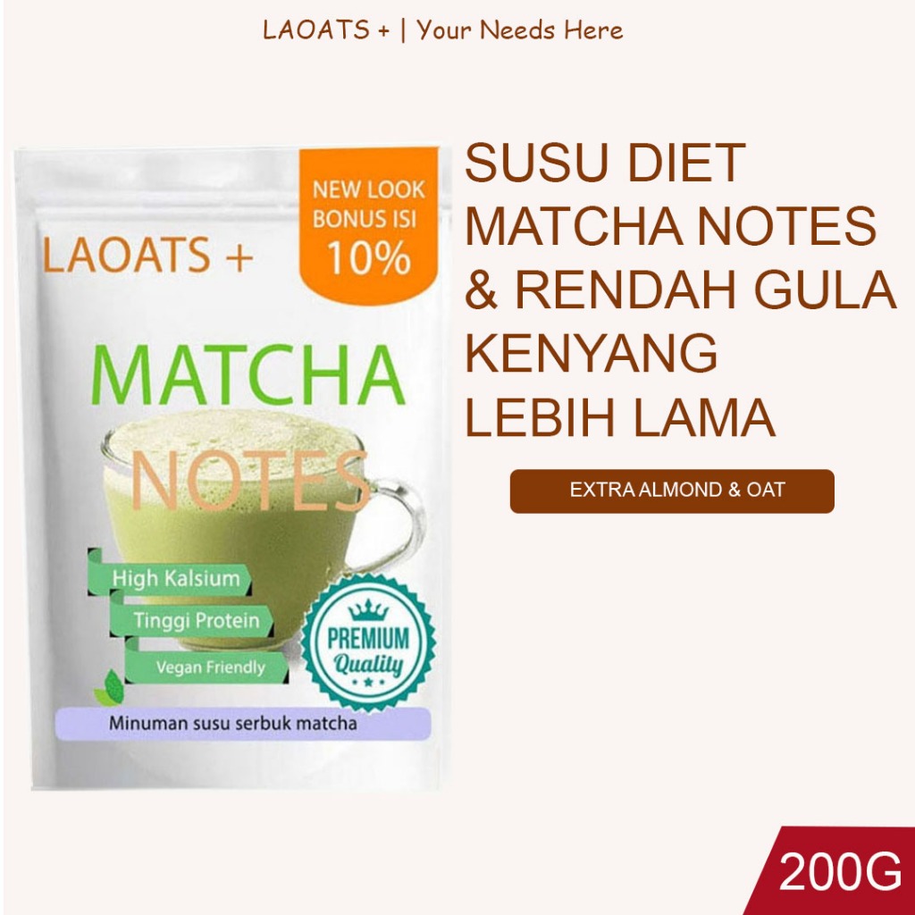 Jual susu bubuk full cream MATCHA laoats | Shopee Indonesia