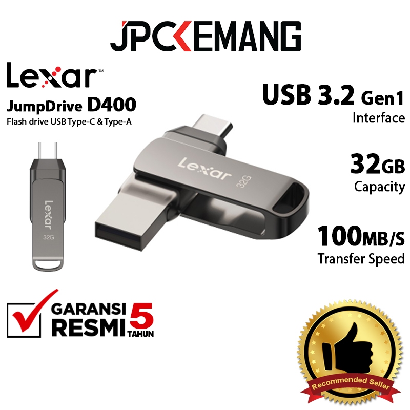 Jual Lexar JumpDrive D400 OTG 32GB USB 3.2 Type C FlashDisk Dual Drive Flash Disk 32 GB Garansi ...