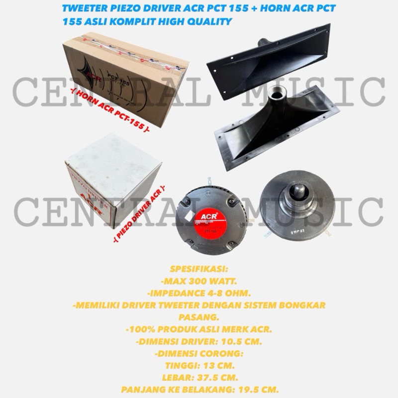 Jual TWEETER PIEZO DRIVER ACR PCT 155 + HORN ACR PCT 155 ASLI KOMPLIT HIGH QUALITY | Shopee ...