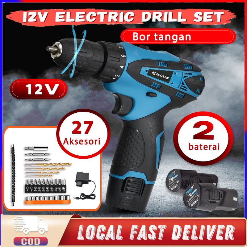 Jual Mesin Bor Baterai Tangan 98VF Impact Wrench Bor Listrik set ...
