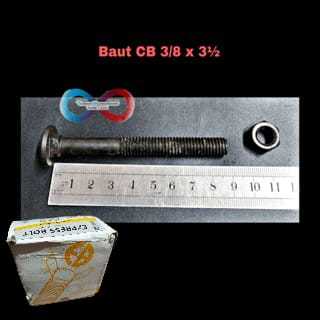 Jual BOX - Baut Mur CB 3/8 x 3 1/2 inch (Baut Payung) isi 80 pcs ...