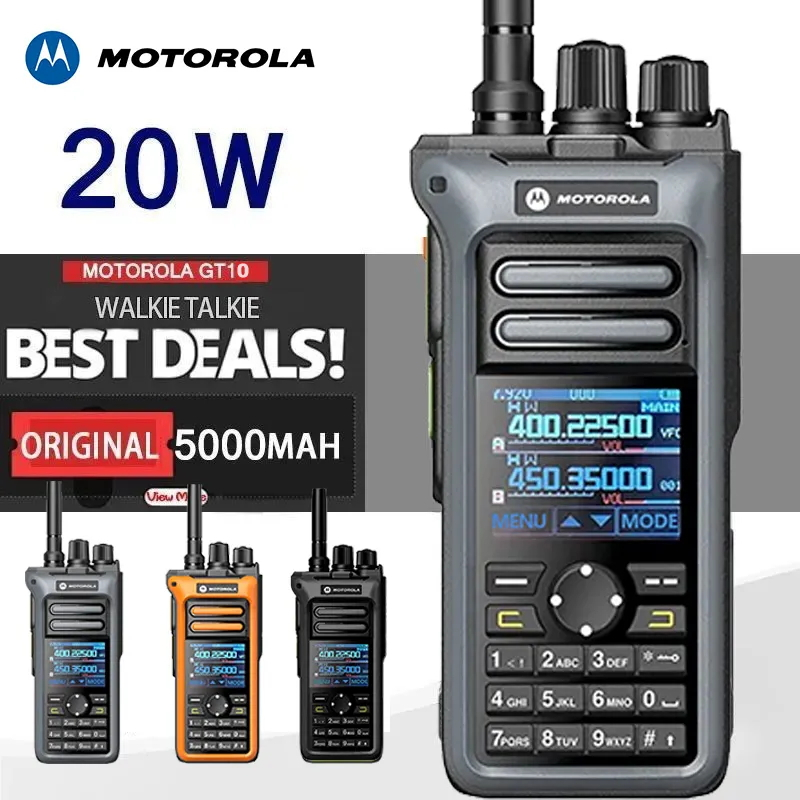 Jual HT Motorola GT10 two way radio Walkie talkie jarak jauh 20KM Daya Tinggi 20W 128 Saluran ...